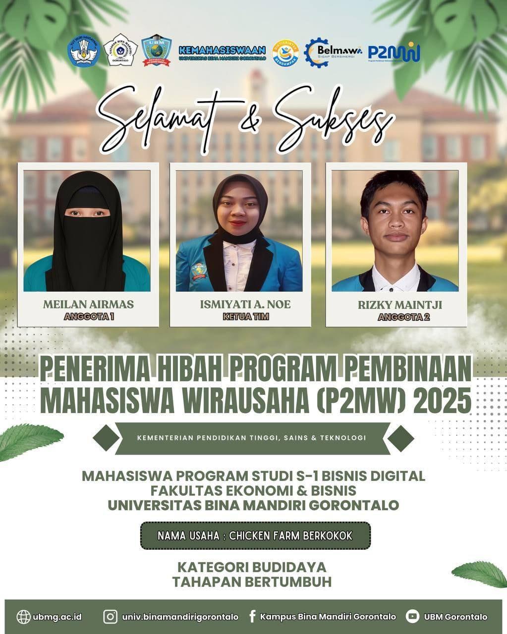 ‎Mahasiswa UBM Gorontalo Raih Hibah P2MW 2025 dari Kementerian ...